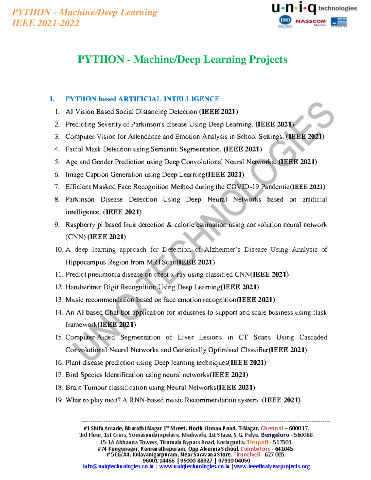 Data Science-Machine Learning IEEE 2021-2022 - - Studocu
