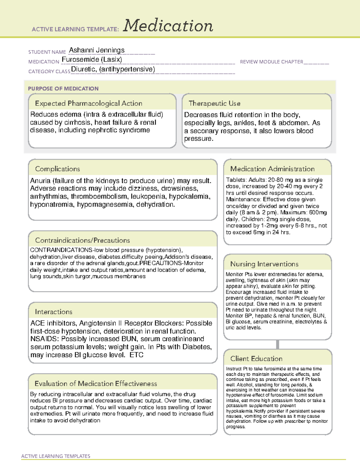 Medication Template 1 - med sheet - ACTIVE LEARNING TEMPLATES ...