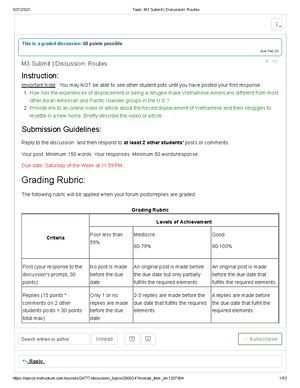 topic 10 - discussion - This is a graded discussion: 60 points possible ...