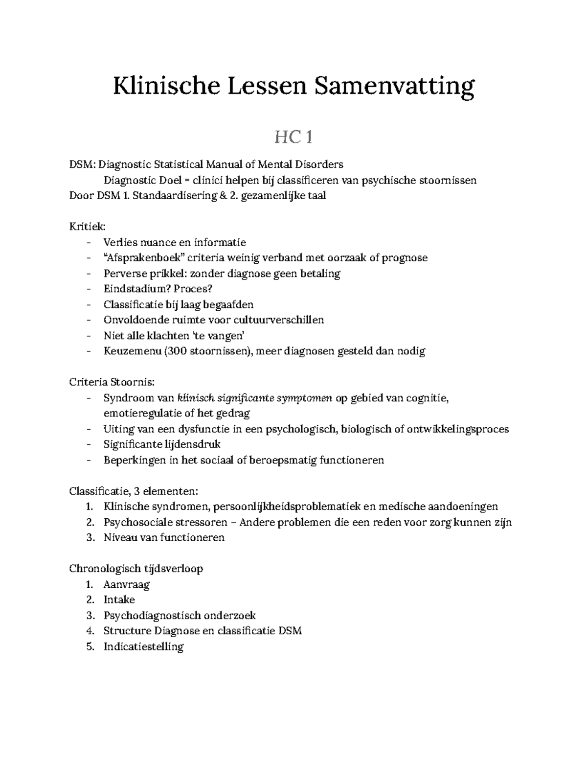 Klinische Lessen Samenvatting - Standaardisering & 2. gezamenlijke taal ...