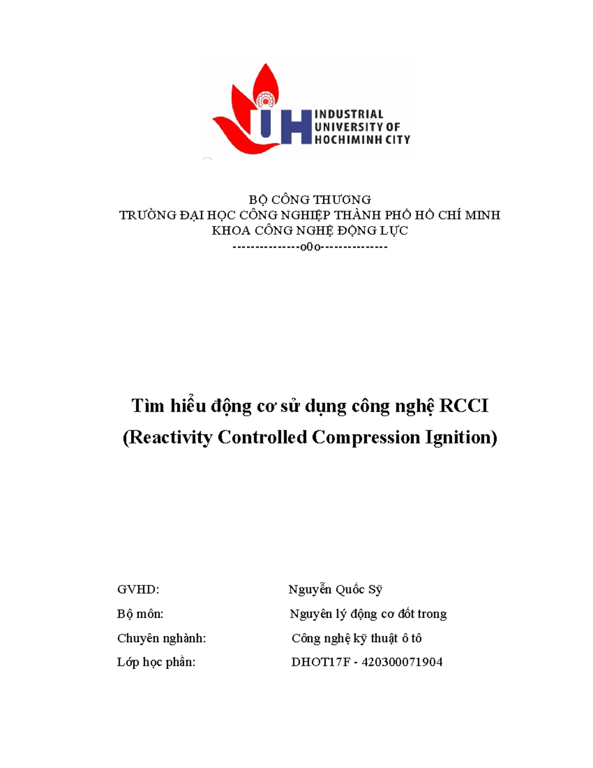 Rcci - Hehe - BỘ CÔNG THƯƠNG TRƯỜNG ĐẠI HỌC CÔNG NGHIỆP THÀNH PHỐ HỒ ...