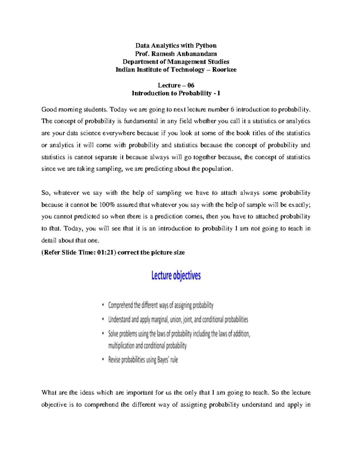 Lec6 Data Analytics Course Notes Nptel Mooc Aktu Lecture 6 Data Analytics With Python Prof