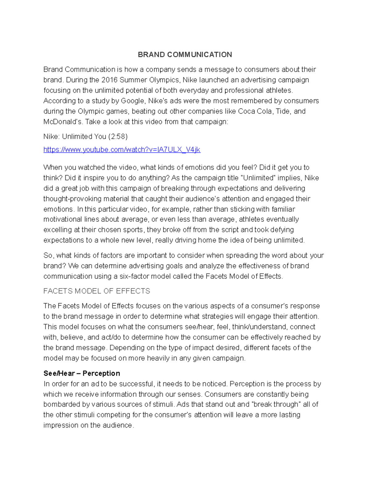 Lesson 4 HOW Brand Communication WORK - BRAND COMMUNICATION Brand ...