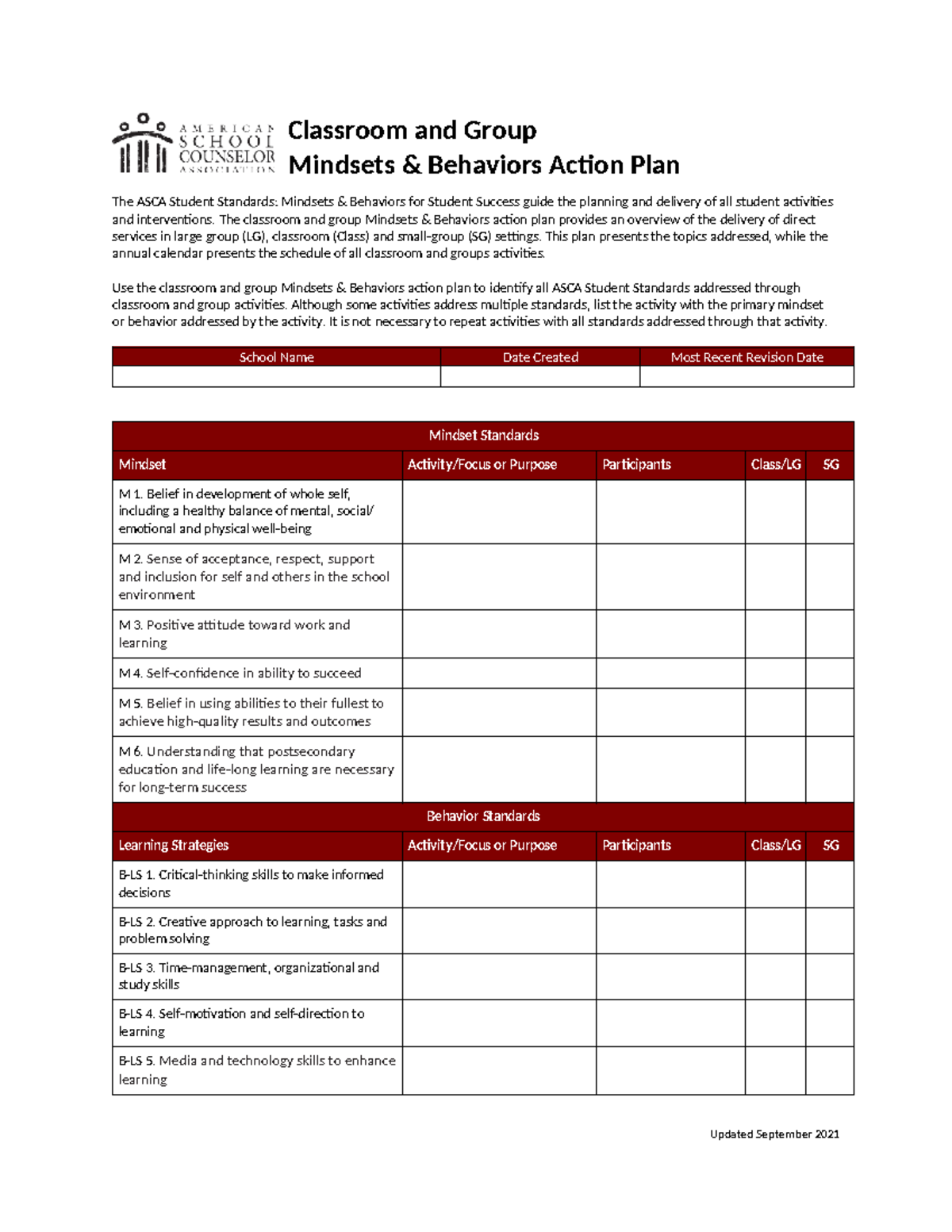 Classroom group m b action plan - Classroom and Group Mindsets ...