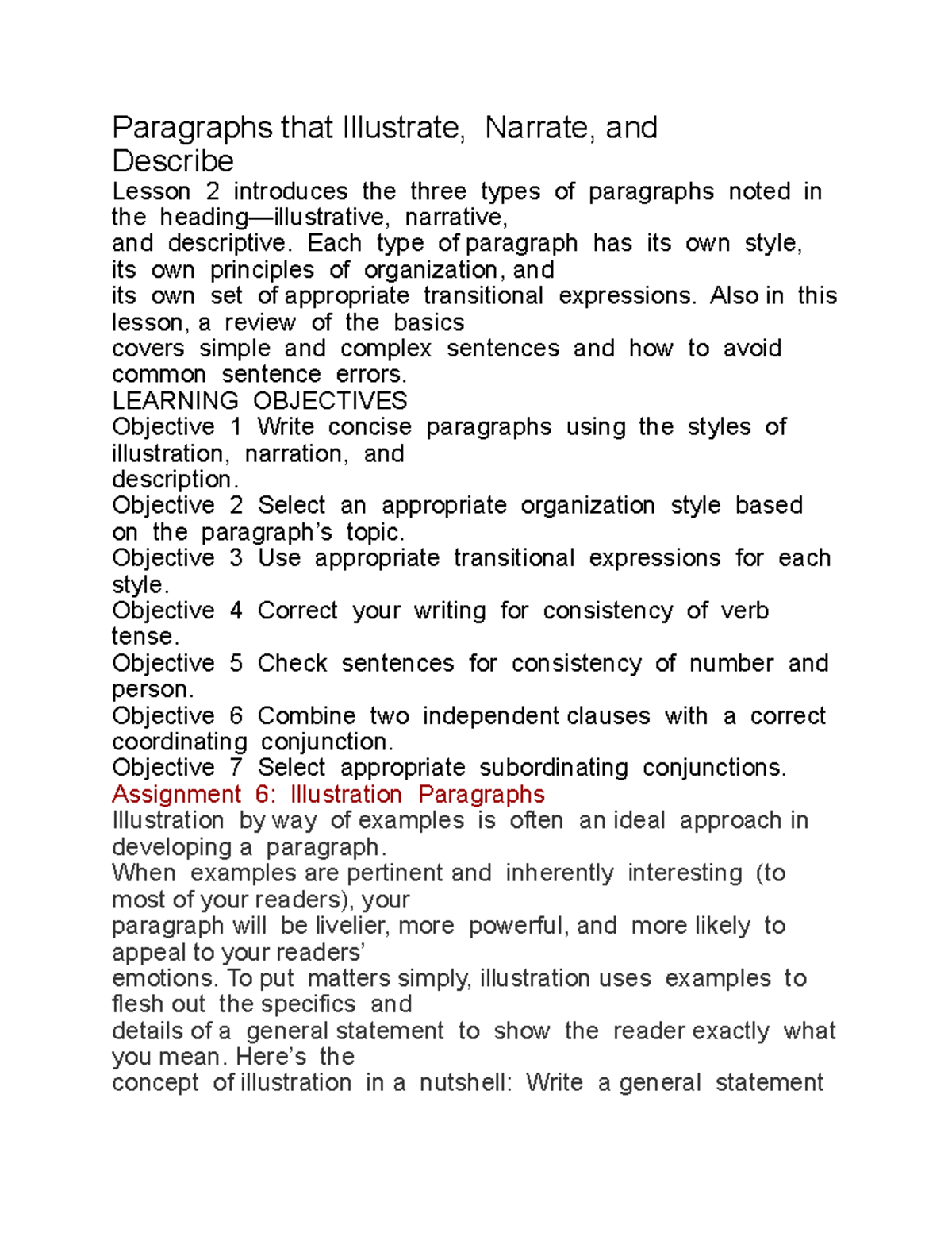 Paragraphs that Illustrate, Narrate, and - Paragraphs that Illustrate ...