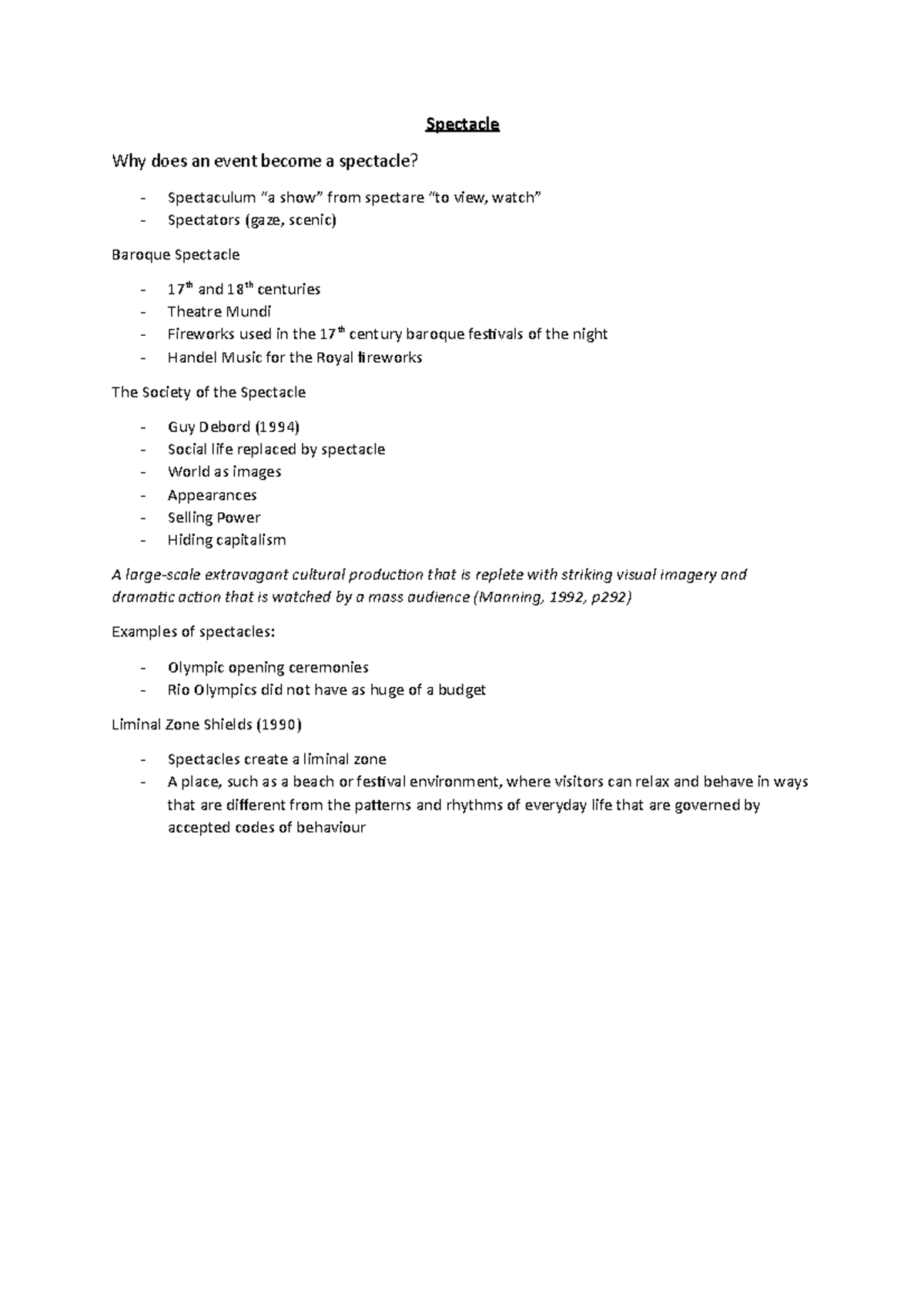 Session 3 - Lecture notes 3 - Spectacle Why does an event become a ...