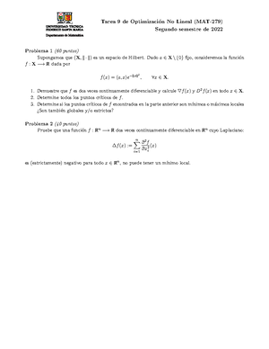 Tarea 1 MAT-229 2022-2 - Tarea 1 de Optimizaci ́on No Lineal (MAT-279) Segundo semestre de 2022 ...