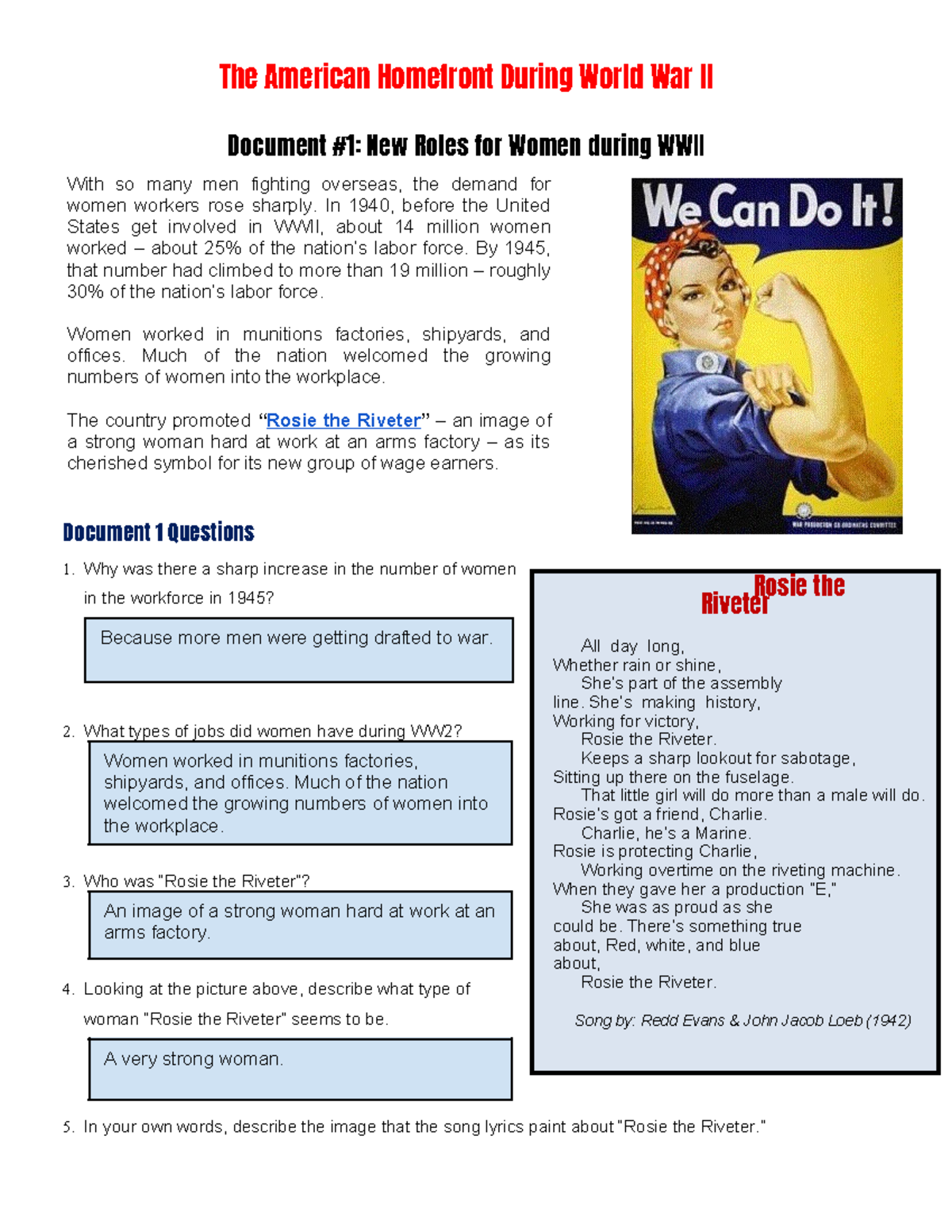 Copy of Copy The American Homefront During World War II - The American ...