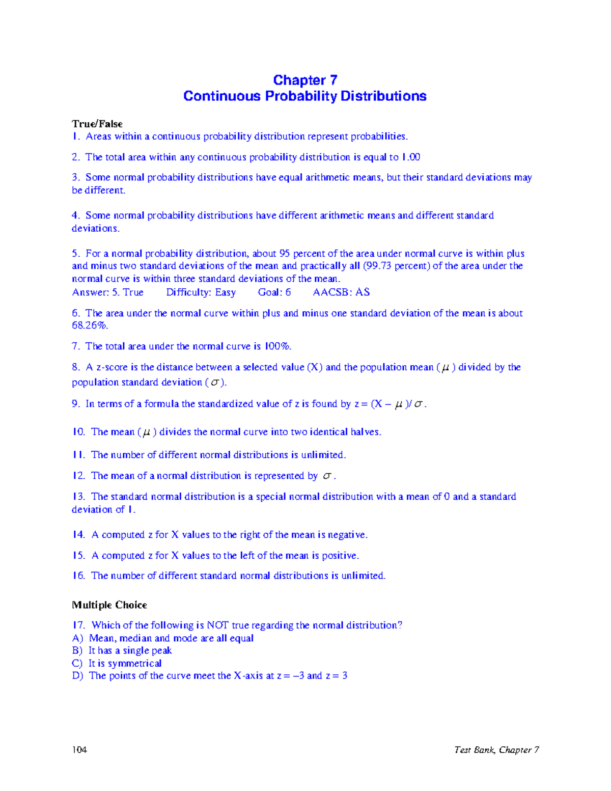 Chapter 7 6 vhrkrkflkfklfff bfjfjktlt - 104 Test Bank, Chapter 7 ...