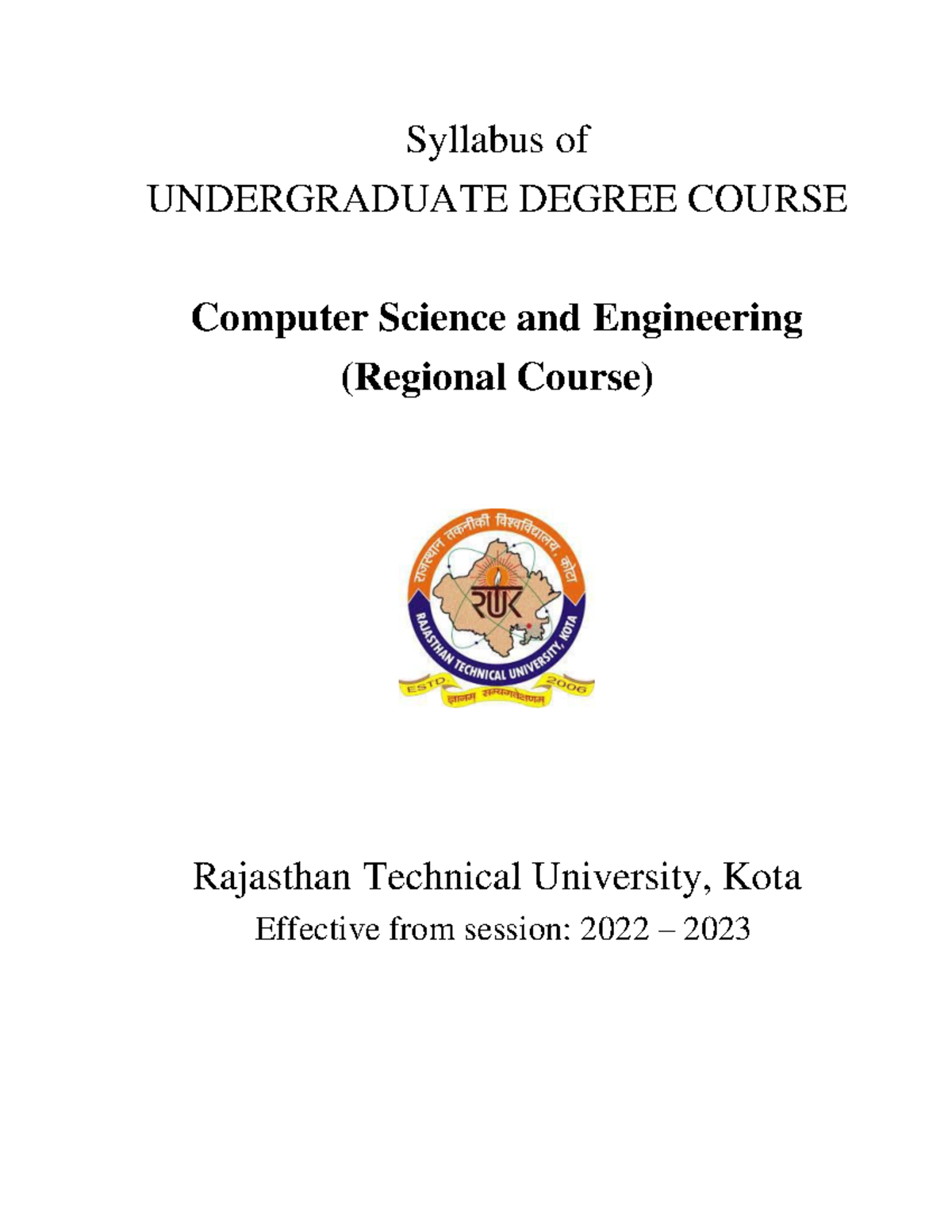 Syllabus CSE (Regional Course) III & IV Semester 22-23 - Syllabus of ...