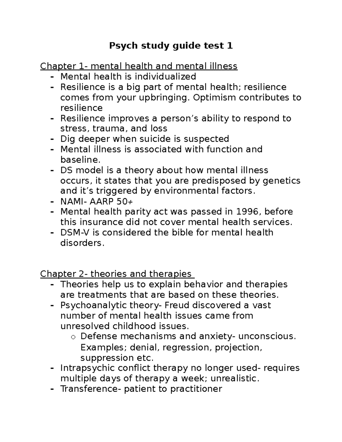 Psych study guide test 1 - Optimism contributes to resilience ...