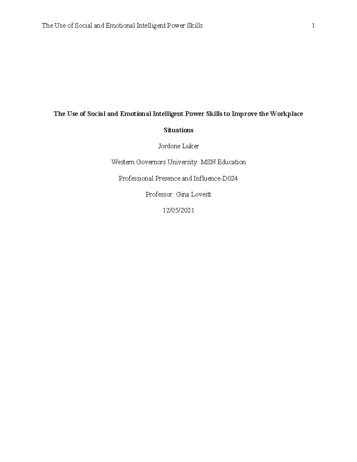 DO24 Task 2 Research Paper - The Use of Social and Emotional ...