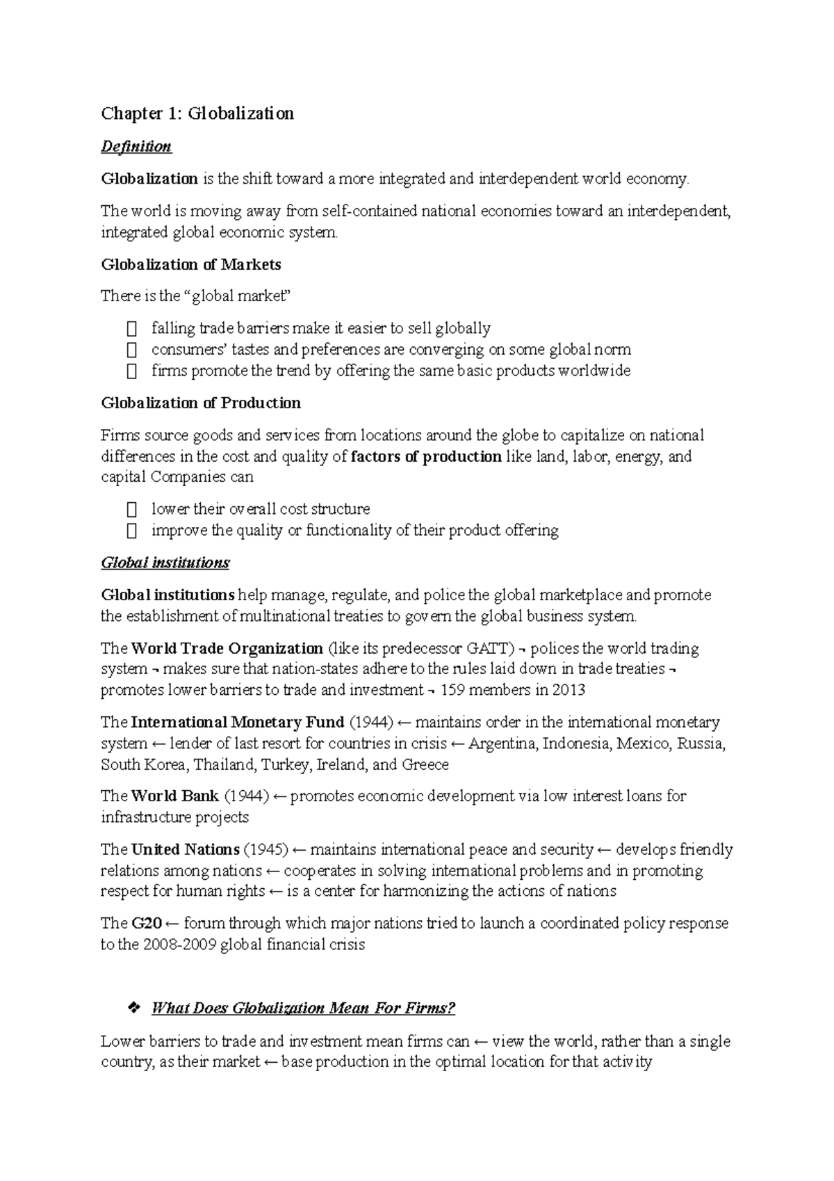 Summary-of-IB - Summary of the theory of International Business including basic terms - Chapter ...