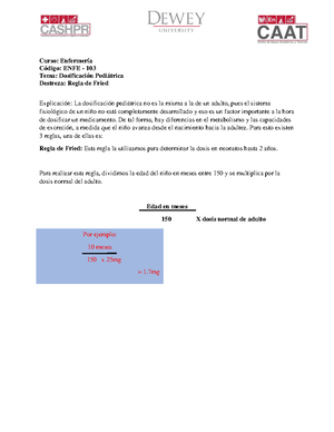 Regla-de-Young - Posología - Curso: Enfermería Código: ENFE - 103 Tema ...