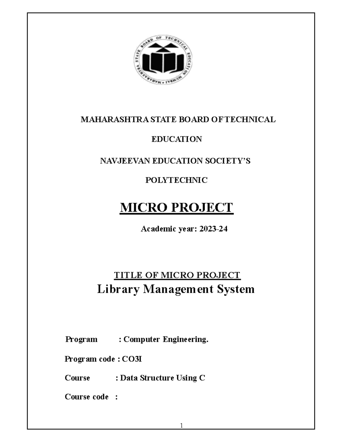 DSU Project - MAHARASHTRA STATE BOARD OF TECHNICAL EDUCATION NAVJEEVAN ...