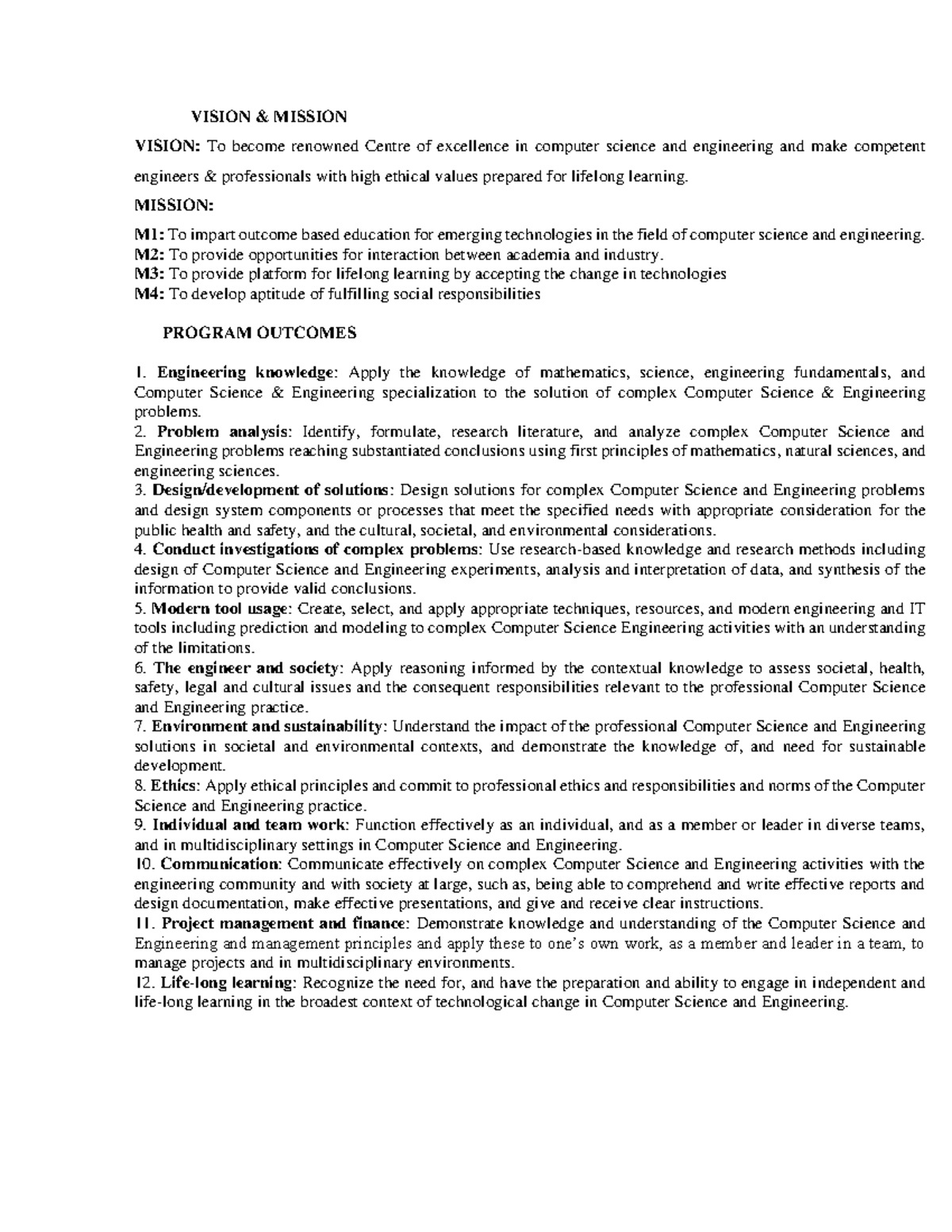 Digital Electronics - VISION & MISSION VISION: To become renowned ...