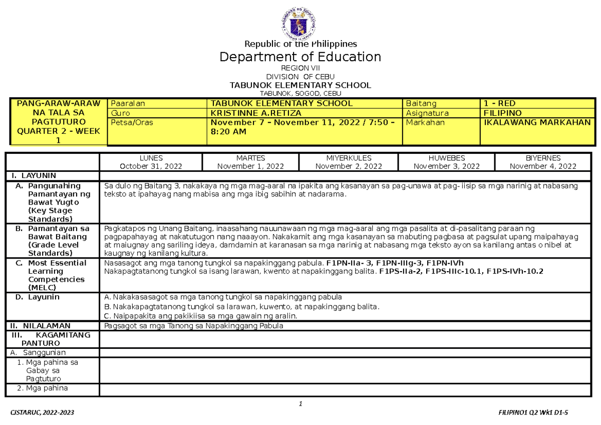 3 - asdfghjkl - Republic of the Philippines Department of Education ...