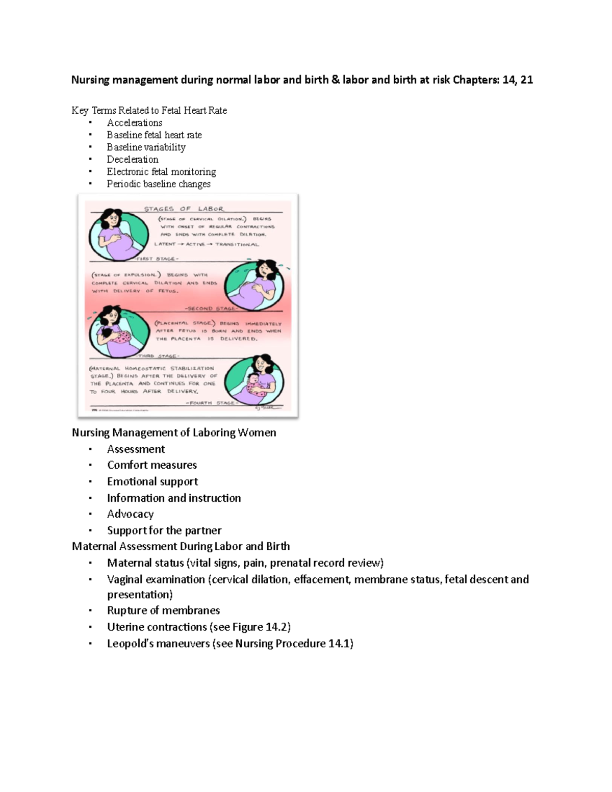 OB Final - Nursing management during normal labor and birth & labor and ...