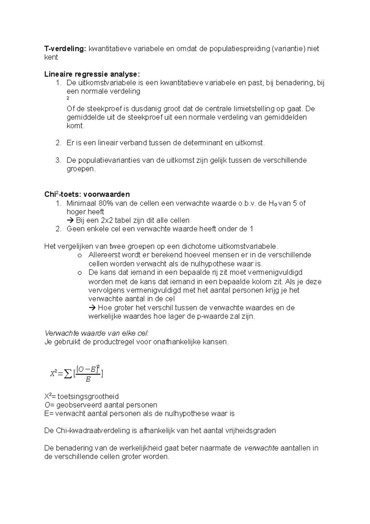 Extra aantekeningen DT1 - T-verdeling: kwantitatieve variabele en omdat ...