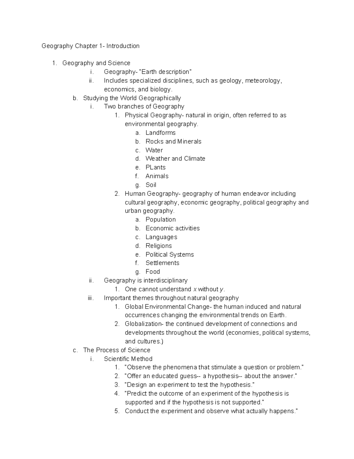 Geography Chapter 1- Introduction - Geography and Science i. ii ...