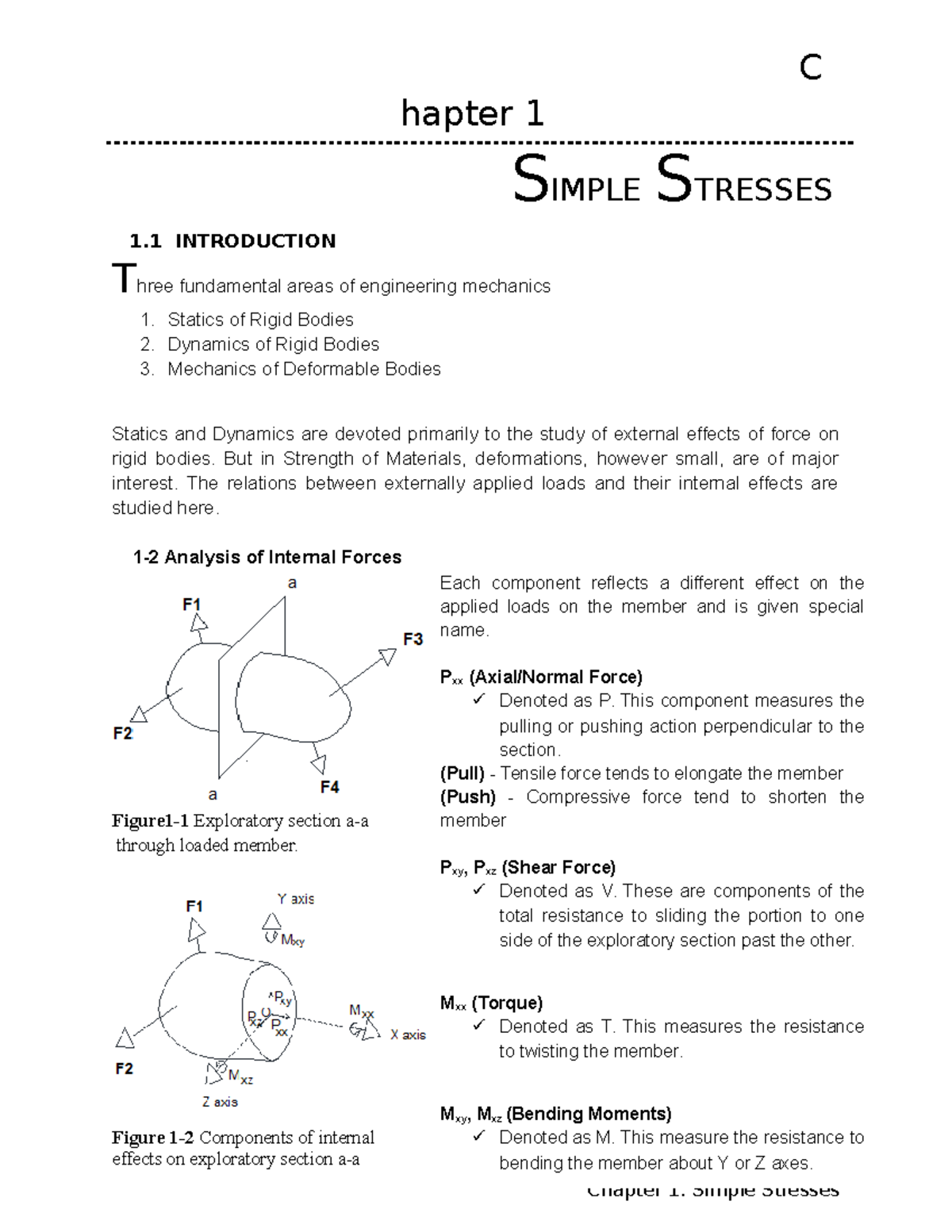 307512038 Chapter 1 Simple Stresses - C hapter 1 SIMPLE STRESSES 1 INTRODUCTION Three ...