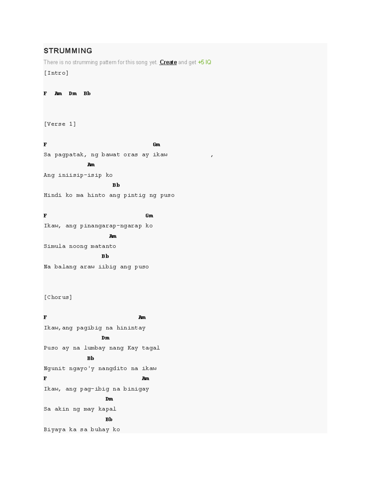 Composed song - sad - STRUMMING There is no strumming pattern for this ...
