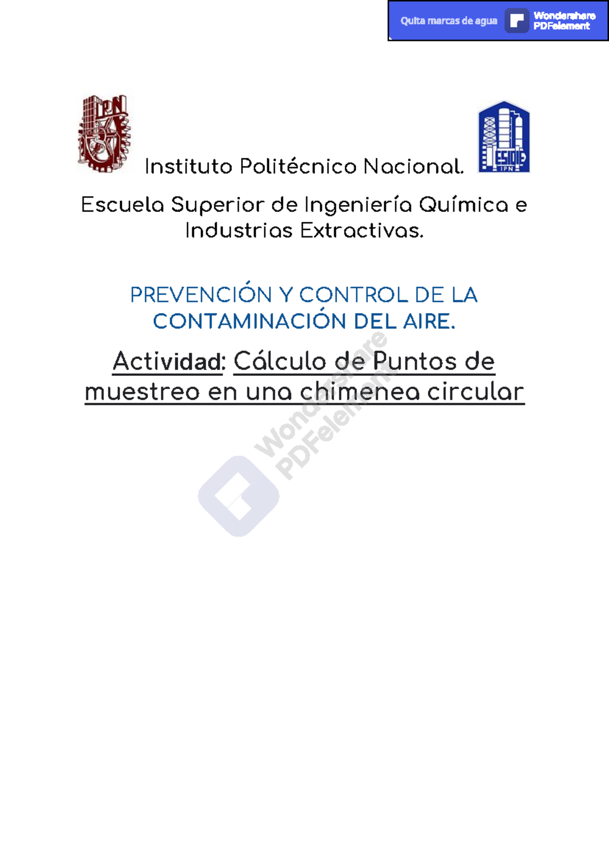 Cálculo de Puntos de muestreo en una chimenea circular - Instituto ...