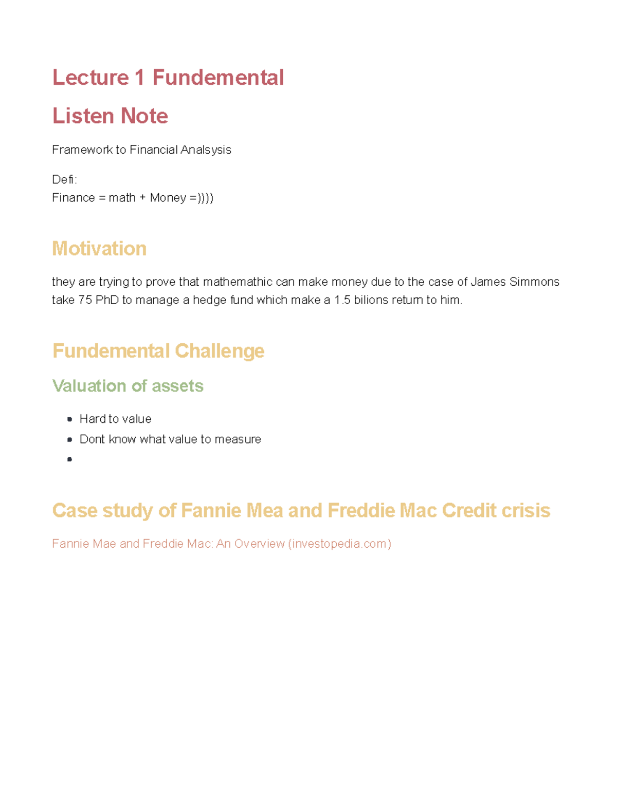 Lecture 1 Fundemental - Lecture 1 Fundemental Listen Note Framework to ...
