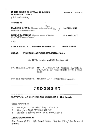 Kasote v. The People - llb - DAVIS JOKIE KASOTE v THE PEOPLE (1977) Z ...