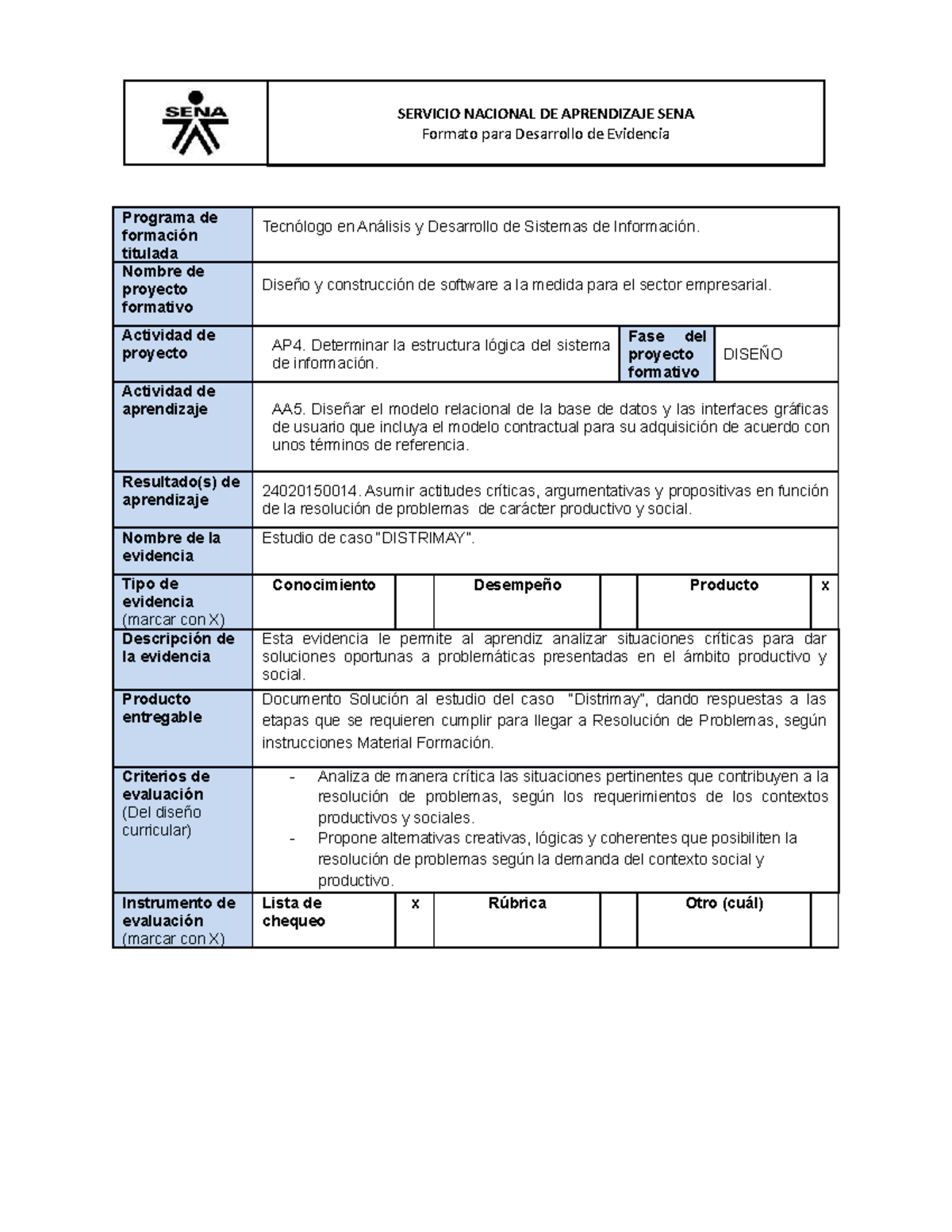 AP04-AA5-EV08-Caso-estudio-Distrimay - Formato para Desarrollo de Evidencia Programa de ...