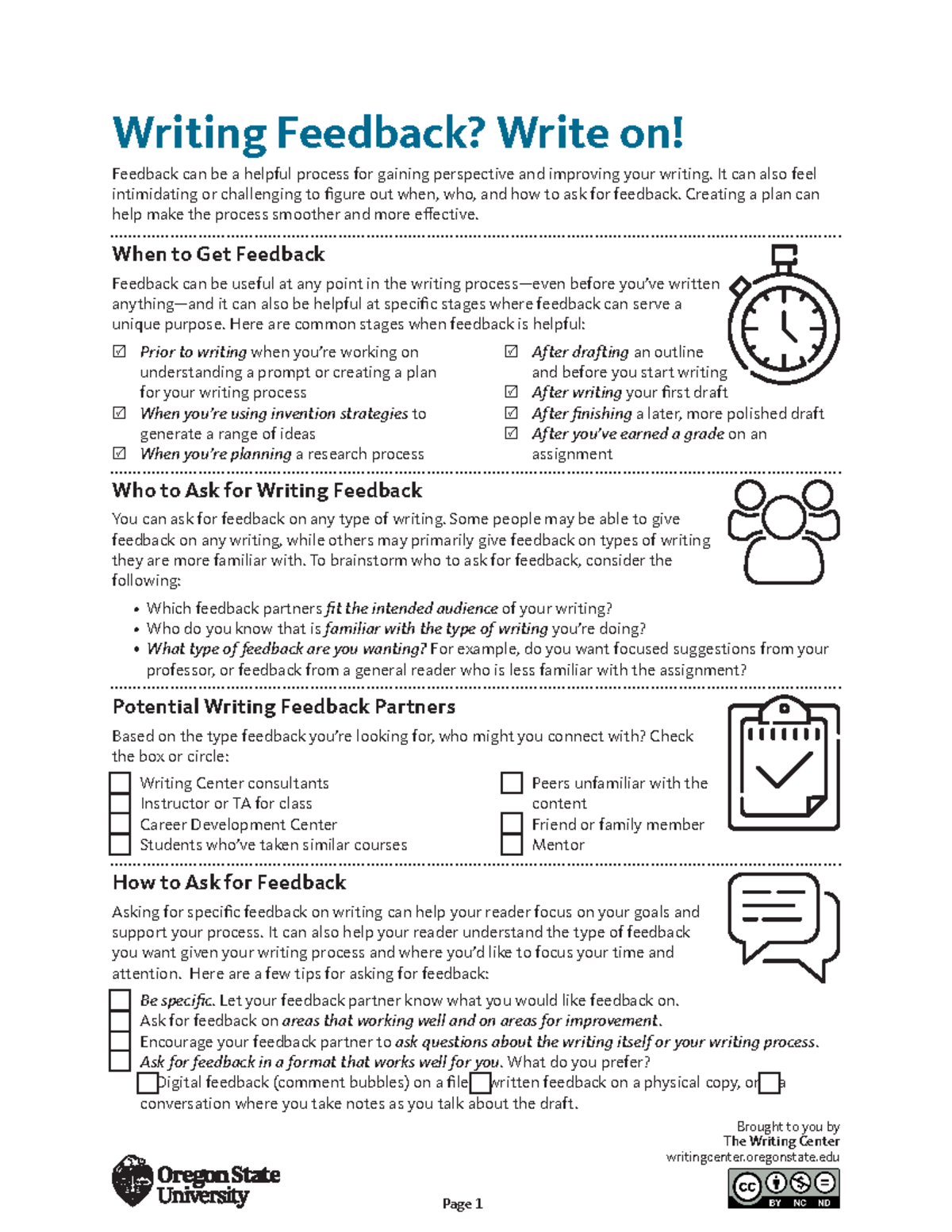 4 how to ask for writing feedback - Writing Feedback? Write on ...