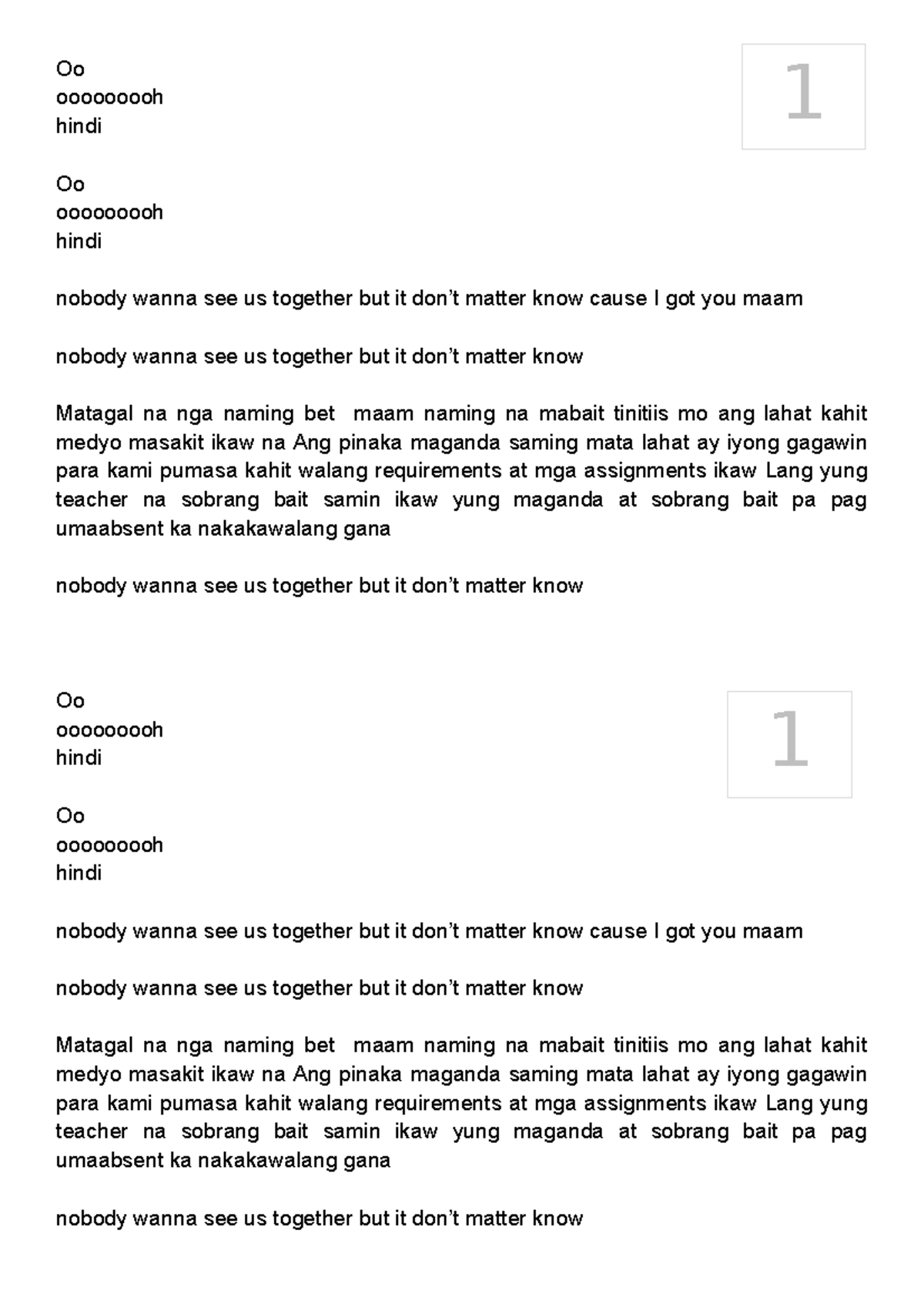 Oo - parody - Oo oooooooohhindi Oo oooooooohhindi nobody wanna see us ...