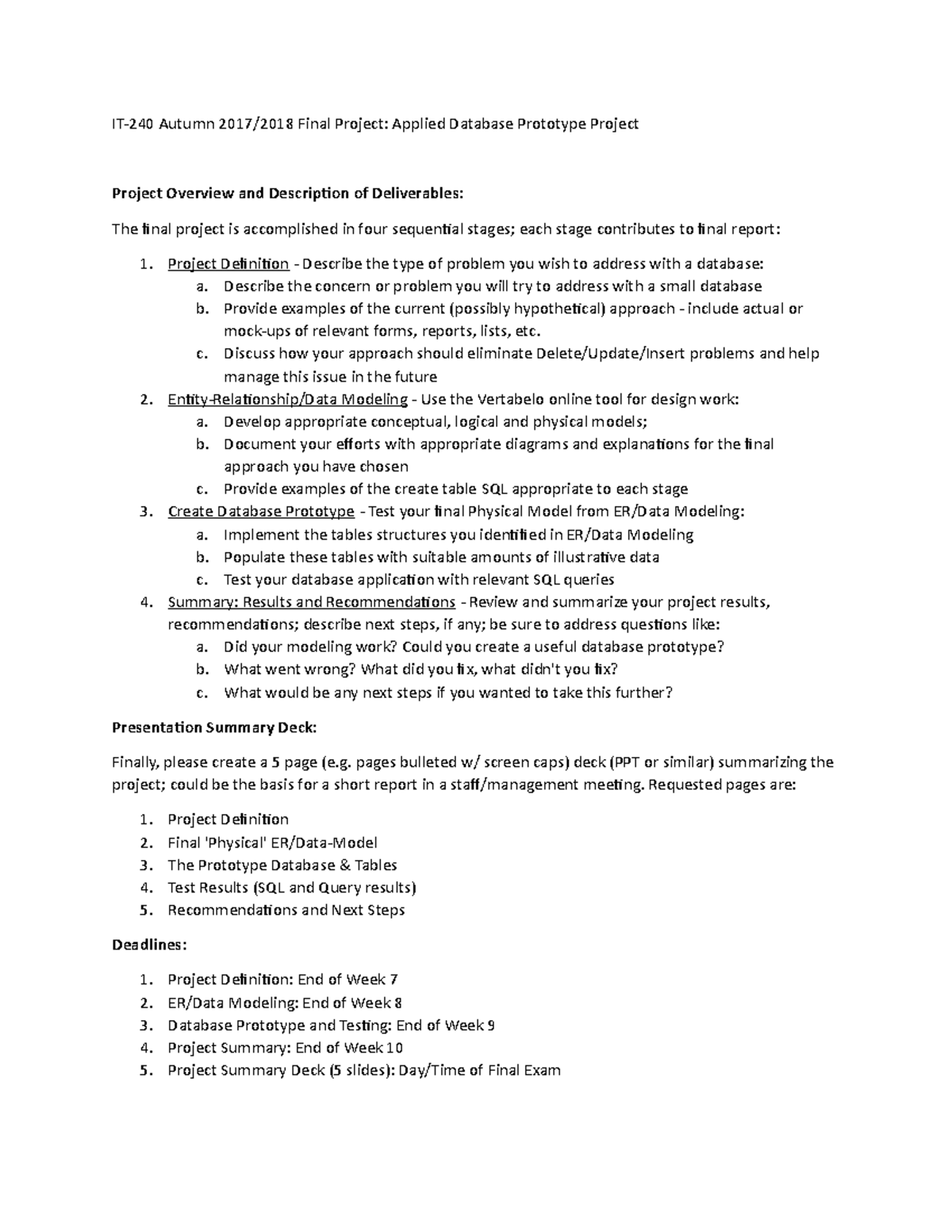 IT240F1718Final Project Specs - Autumn Final Project: Applied Database ...