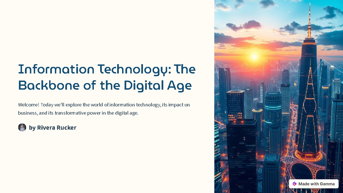 Information Technology The Backbone of the Digital Age - Information ...