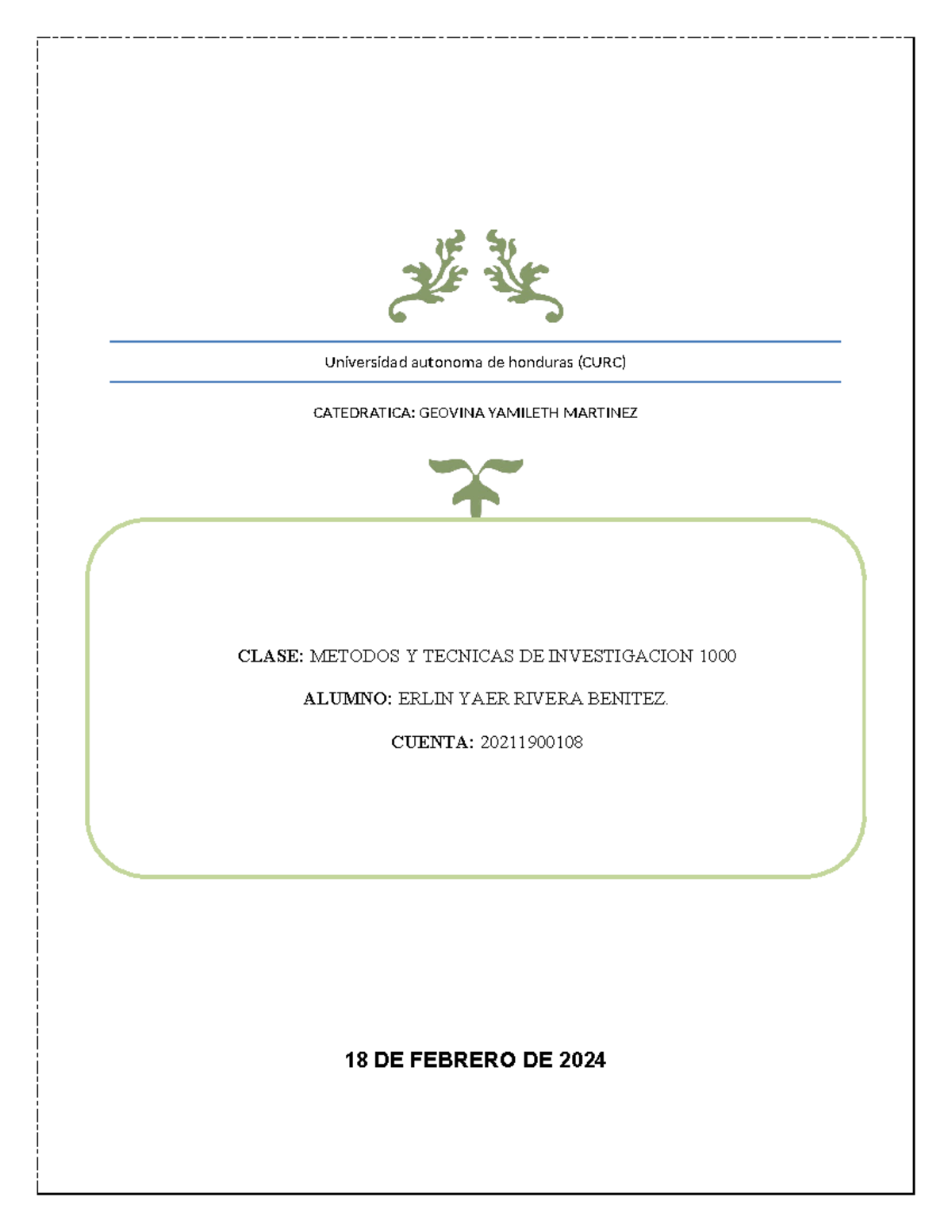 Rivera Erlin - Universidad autonoma de honduras (CURC) CATEDRATICA ...