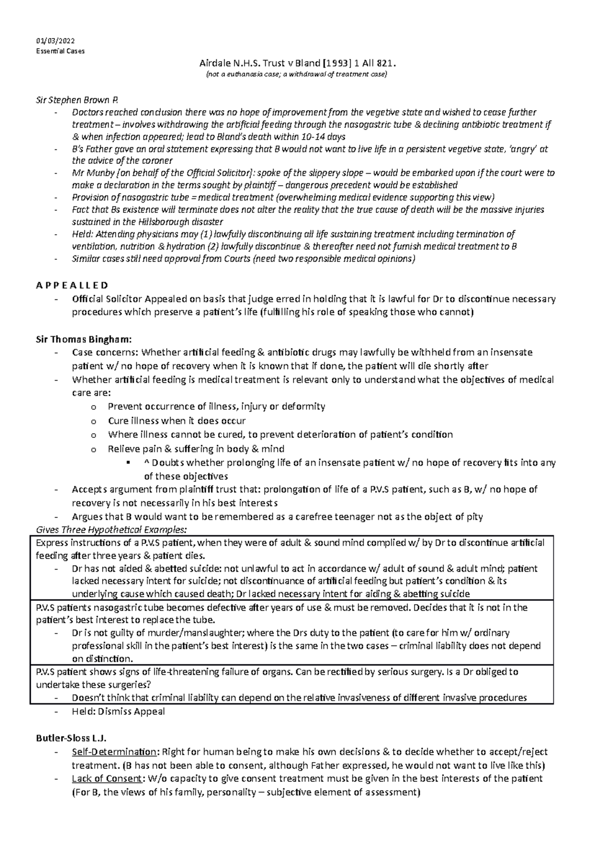 Airdale v bland - Case Notes - 01/03/ Essential Cases Airdale N.H ...