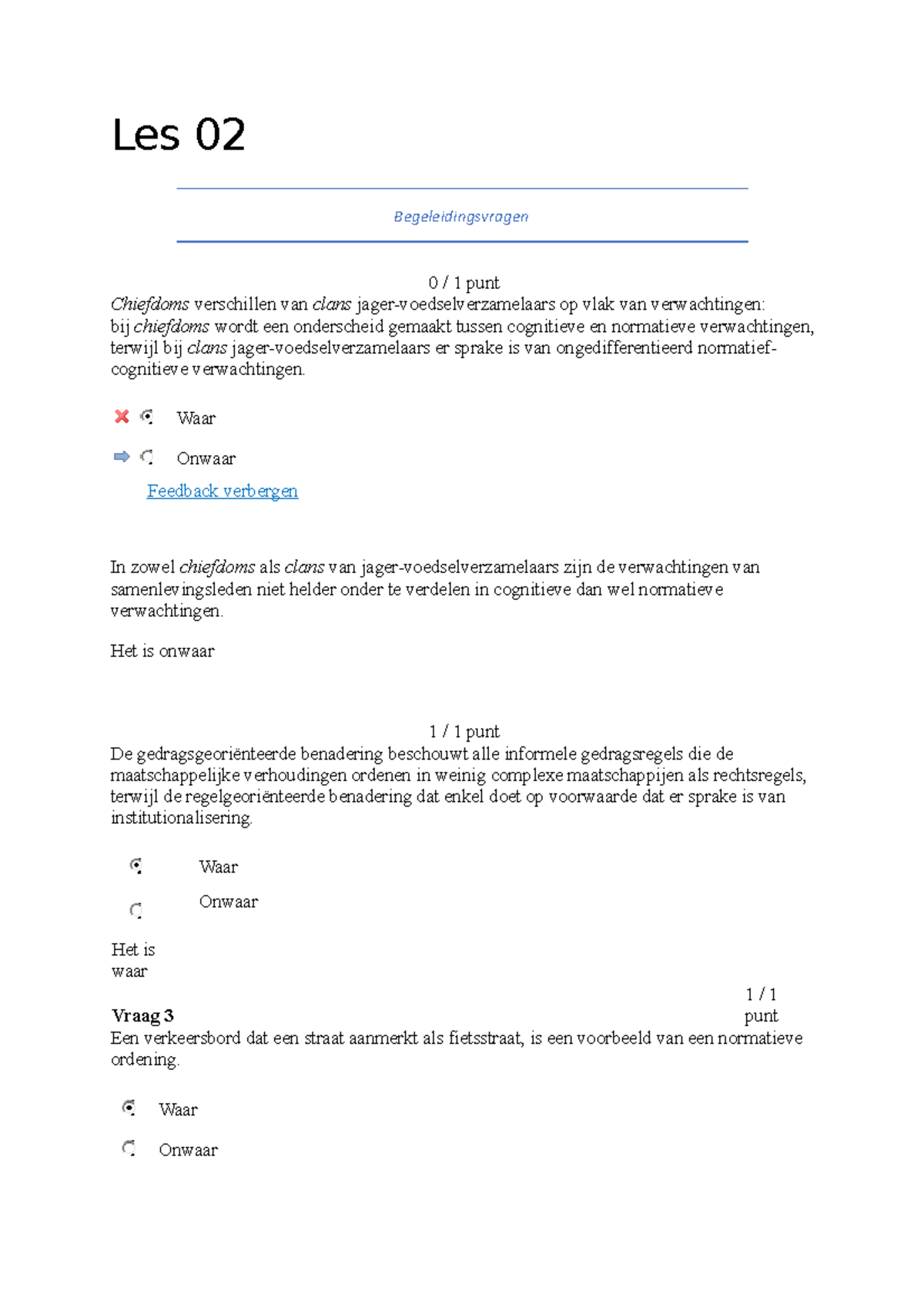 Les 2 vraag 2,begeleidingsvragen - Les 02 Begeleidingsvragen 0 / 1 punt ...