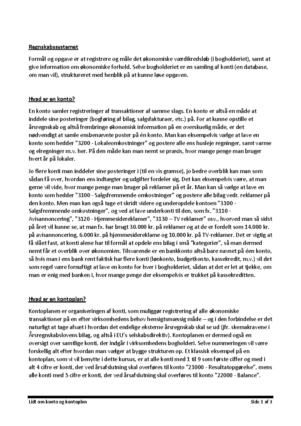 ANote om konto og kontoplaner DK - Lidt om konto og kontoplan Side 1 af ...