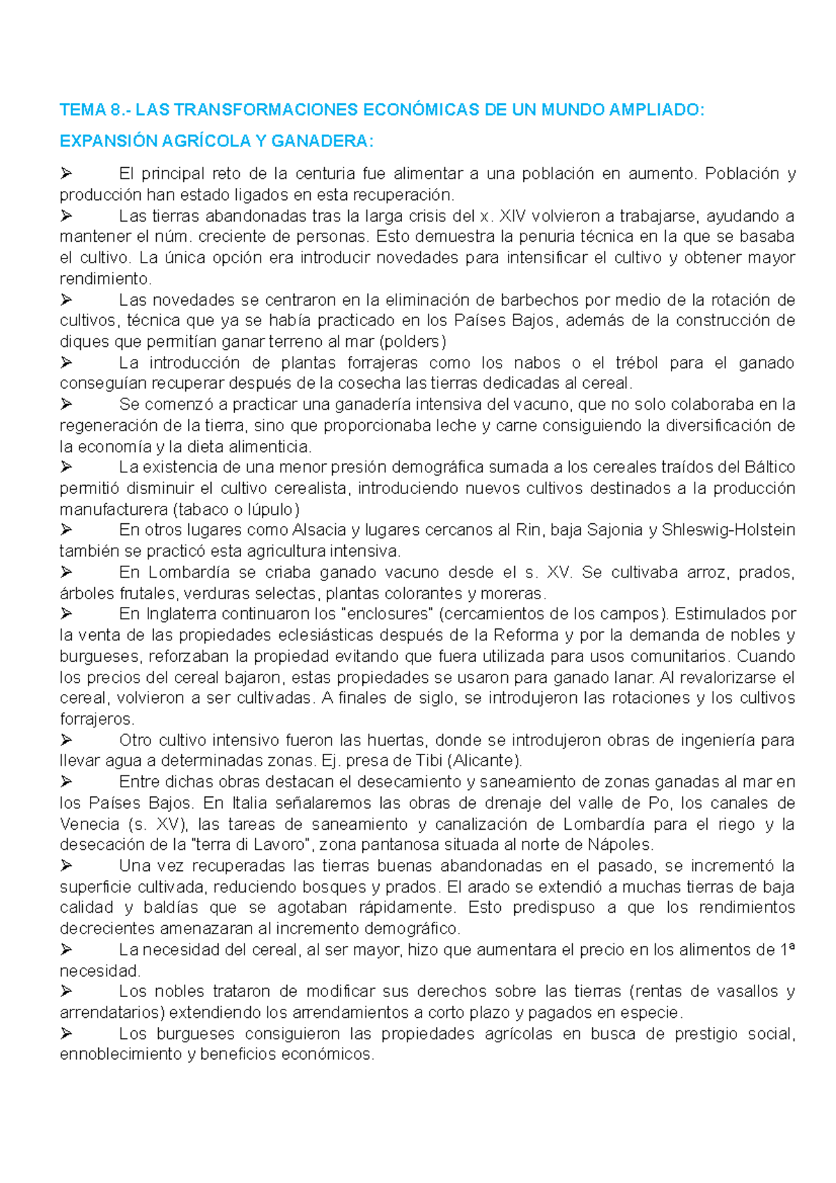 TEMA 8. LAS Transformaciones Económicas en un Mundo Ampliado - TEMA LAS TRANSFORMACIONES DE UN ...