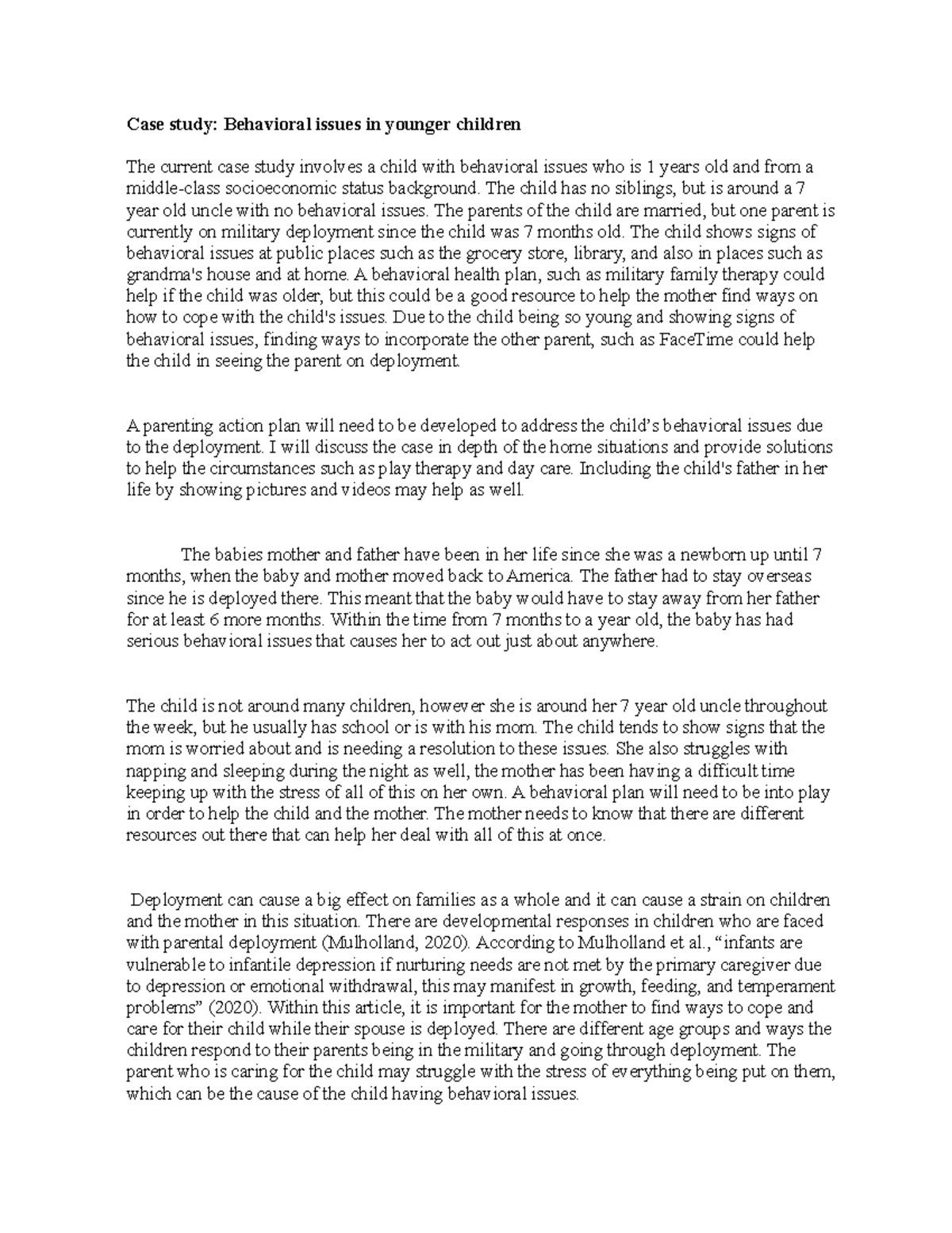 Applied Final Project Part 3 Parenting Action Plan- Alijah Smith - Case ...