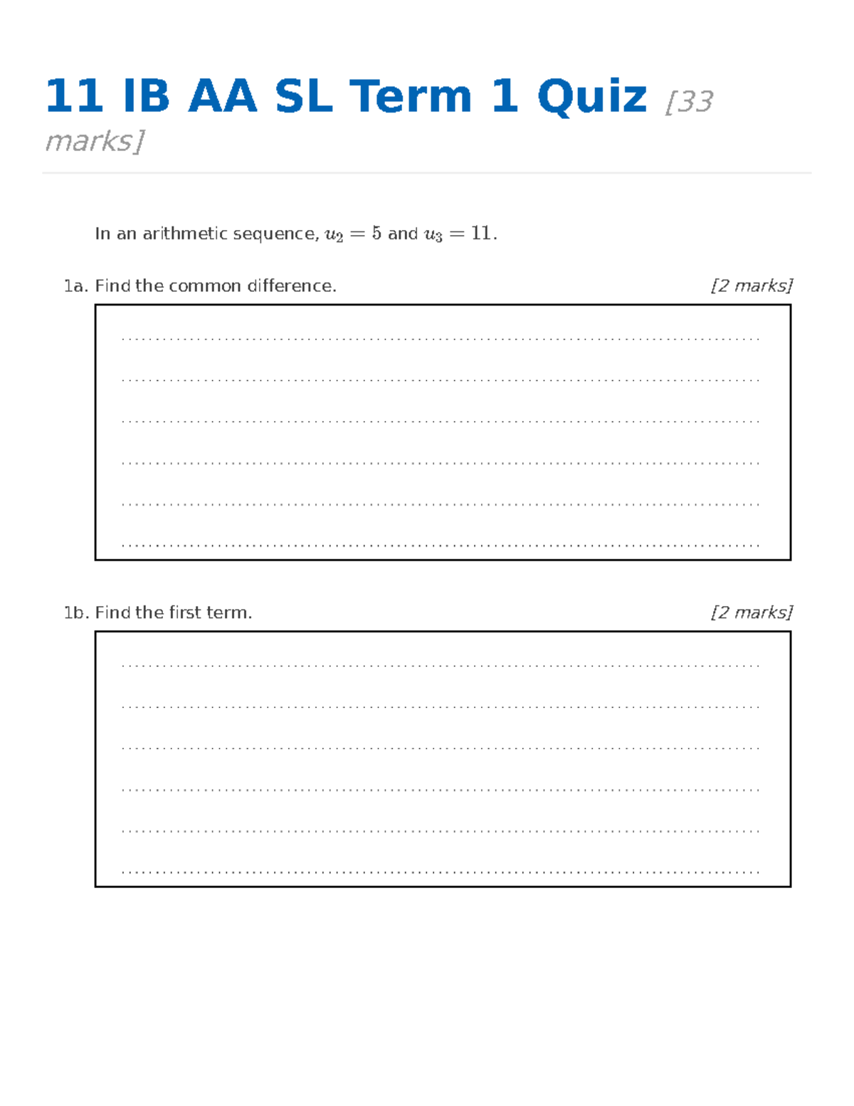 11 IB AA SL Term 1 Quiz - It is good source - 11 IB AA SL Term 1 Quiz ...