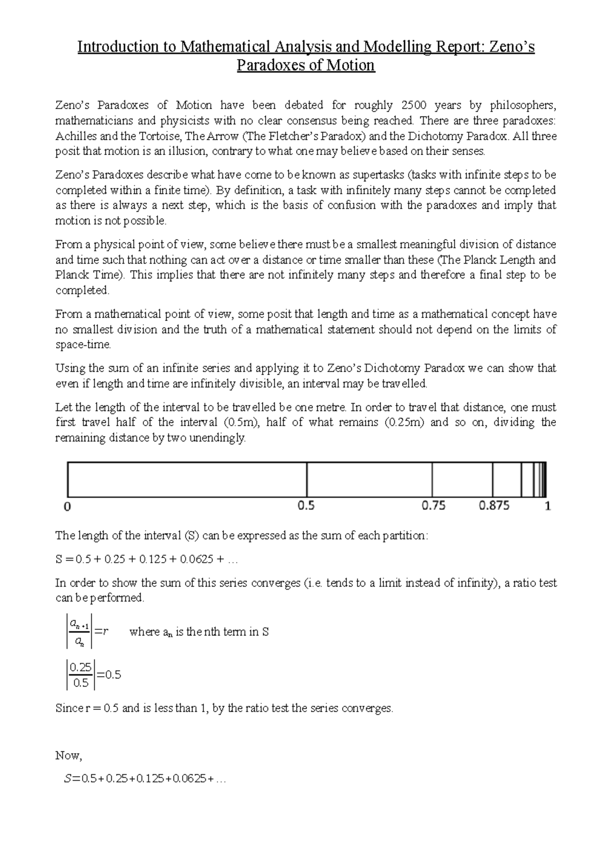 Zeno - IMAM group assignment - report. - Introduction to Mathematical ...