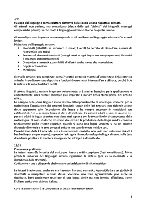 Appunti - 1 CORSO di SYNTAX Prof. Cecilia Poletto, 2020 COSTITUENTI E ...