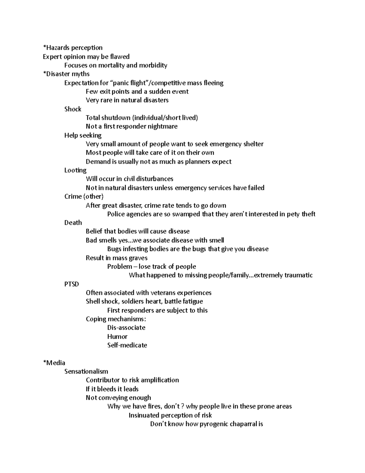 Hazard 9:12 - Lecture notes 3 - *Hazards perception Expert opinion may ...