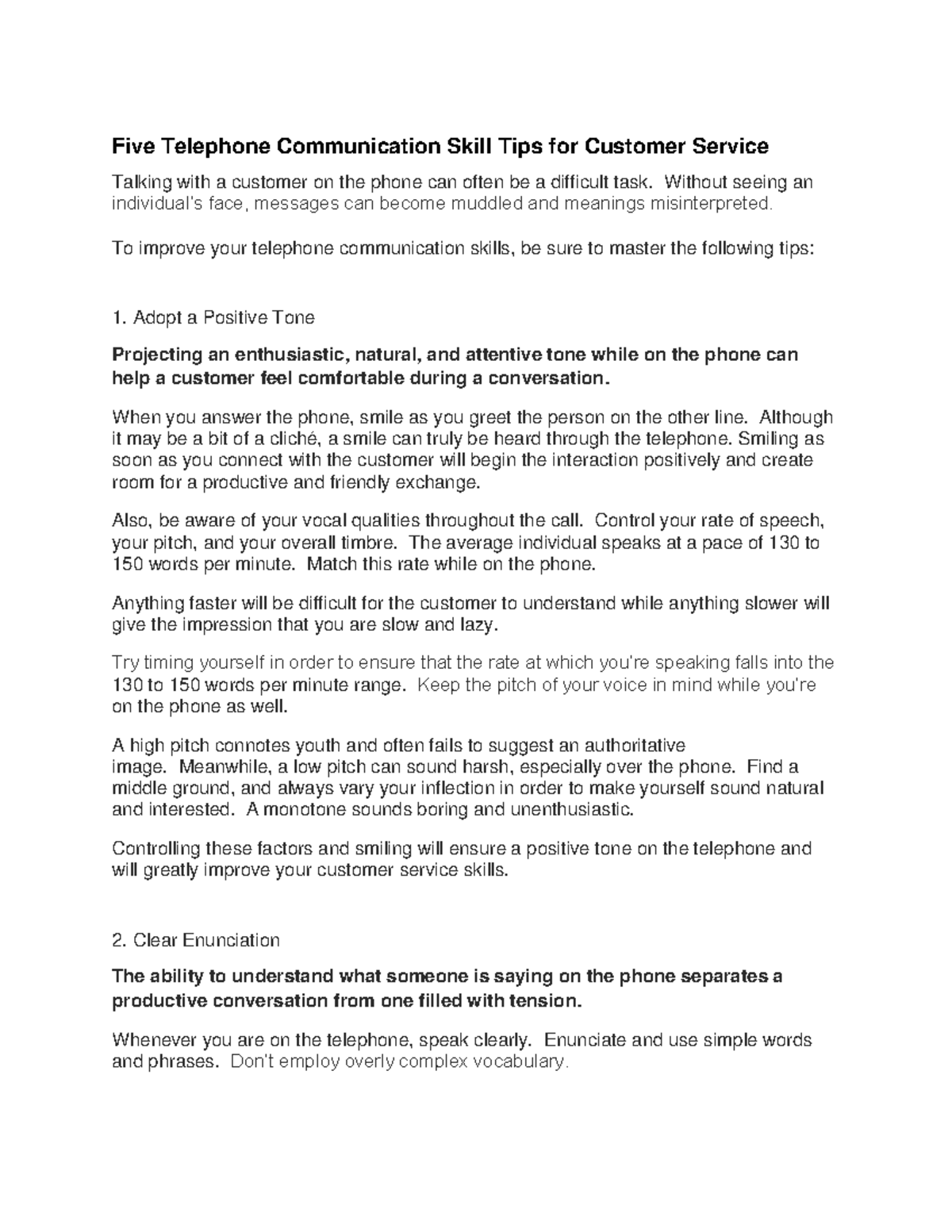 Five Telephone Communication Skill Tips - Without seeing an individual ...