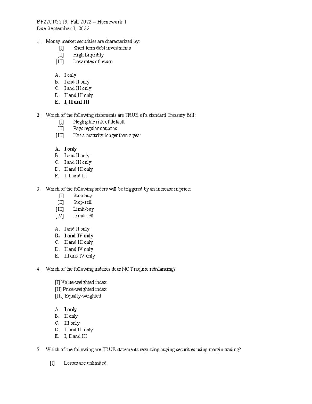 Homework questions merged - BF2201/2219, Fall 20 22 – Homework 1 Due ...
