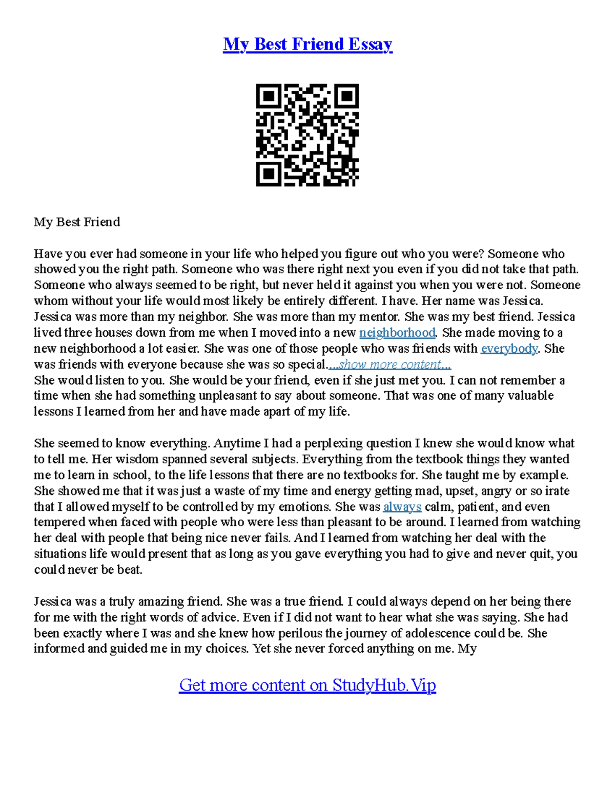 My Best Friend Essay For Children - My Best Friend Essay My Best Friend ...