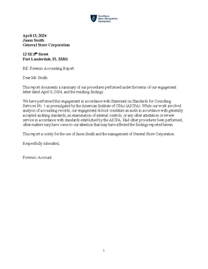 Smith ACC 427 Project One Work Paper - Project One: The Impact of Fraud ...