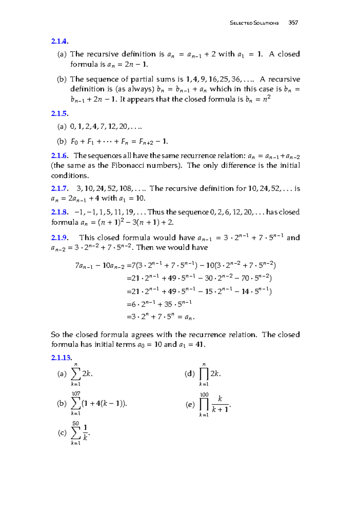 Discrete mathematics-125 - Selected Solutions 357 2.1. (a) The ...
