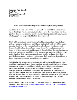 Research paper Final draft Wrd 104 - Yadanar Moe (Jewel) Prof. Wee ...